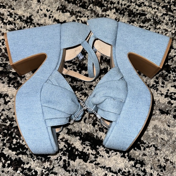 Copper Key | Shoes | Copper Key Picnic Denim Platform Sandals Size 95 ...